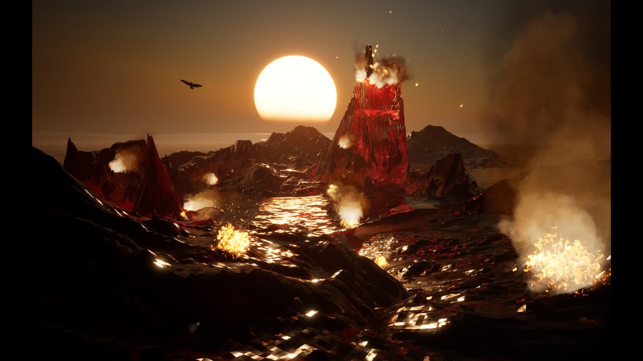 3D Twinmotion Create Volcano animation preview. 火山 Twinmotion三维景观动态预览 ...