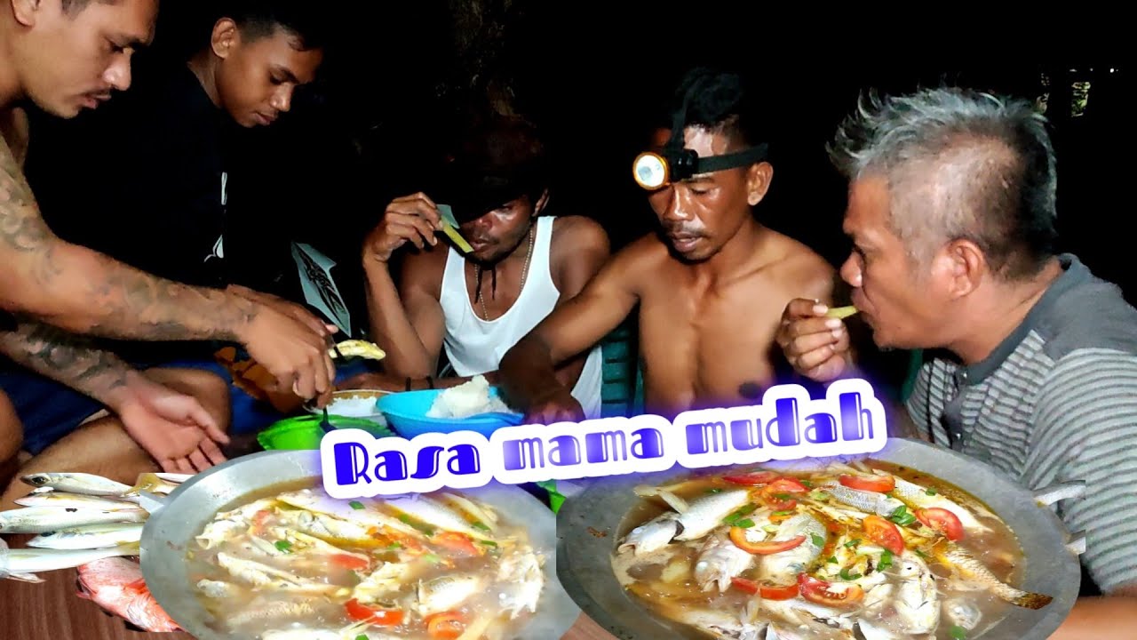 menikmati hasil mancing pulang langsung masak ikan kuah asam rasa mama ...