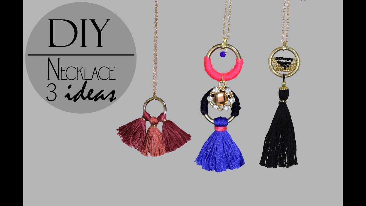 DIY 3 IDEAS PARA HACER COLLARES / COMO HACER COLLARES / COLLARES DE ...