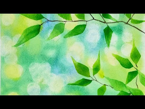 How to Create a Magical Art Piece with Watercolor Bokeh Leaves! 🌿