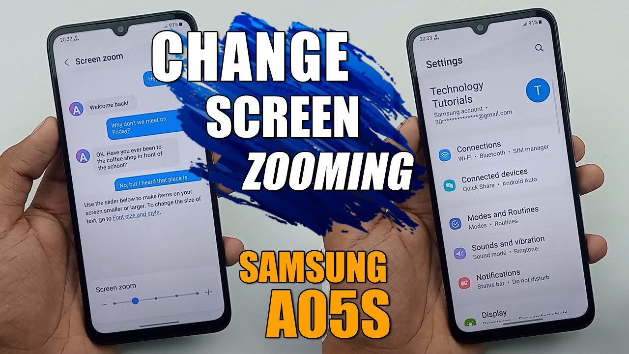 Change Screen Zoom - Samsung Galaxy A05s - YouTube