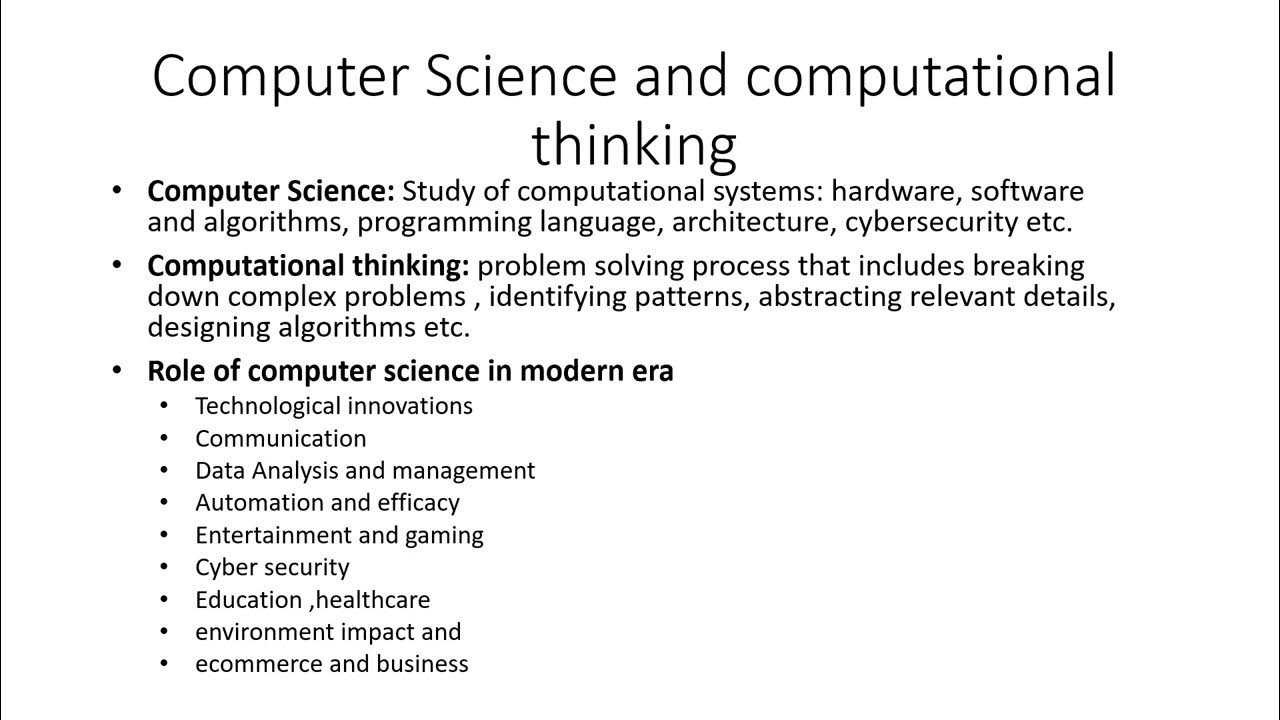 Module 4 Computer science and computational thinking - YouTube