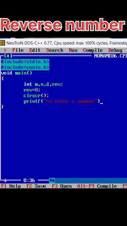 program to reverse number.. #c #code #how #turbo #reverse #program #numbers #java #paython # ...