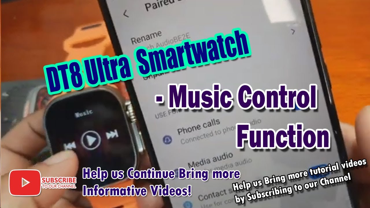 DT8 Ultra Smartwatch -Music Control Function Demo - YouTube