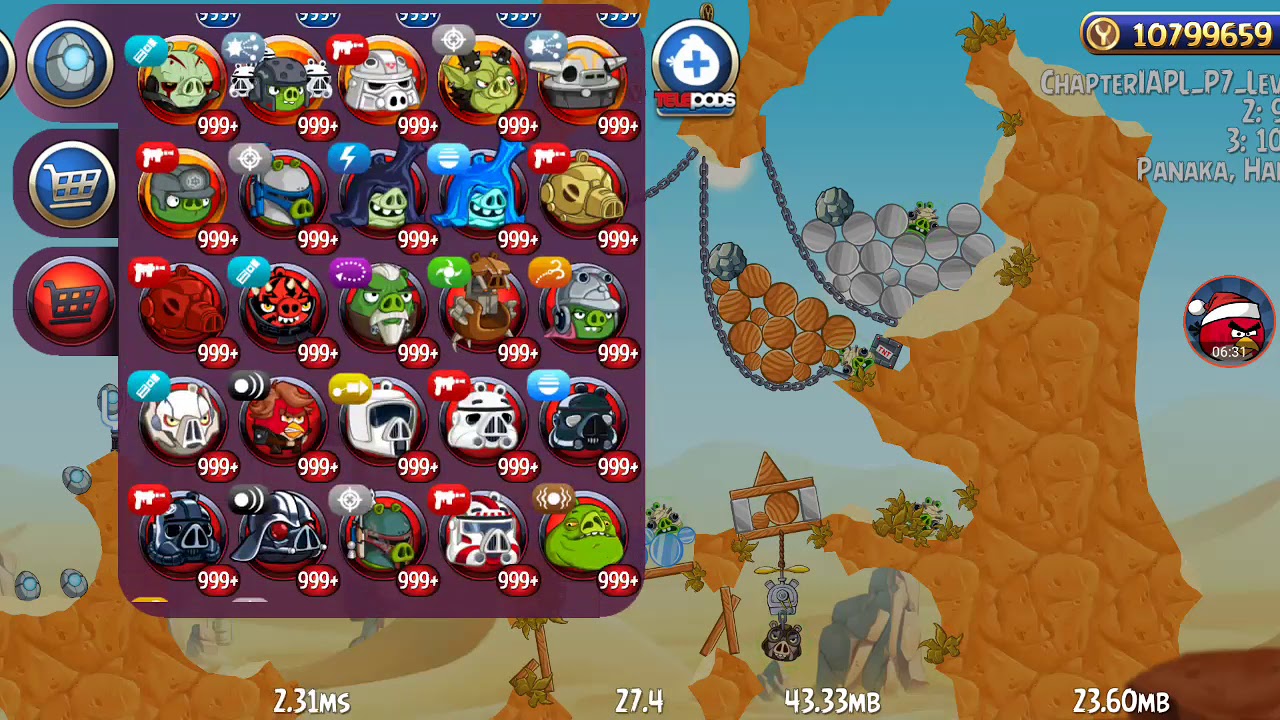 Angry birds star wars 2 dev menu (made by Alin on the angry birds mod ...