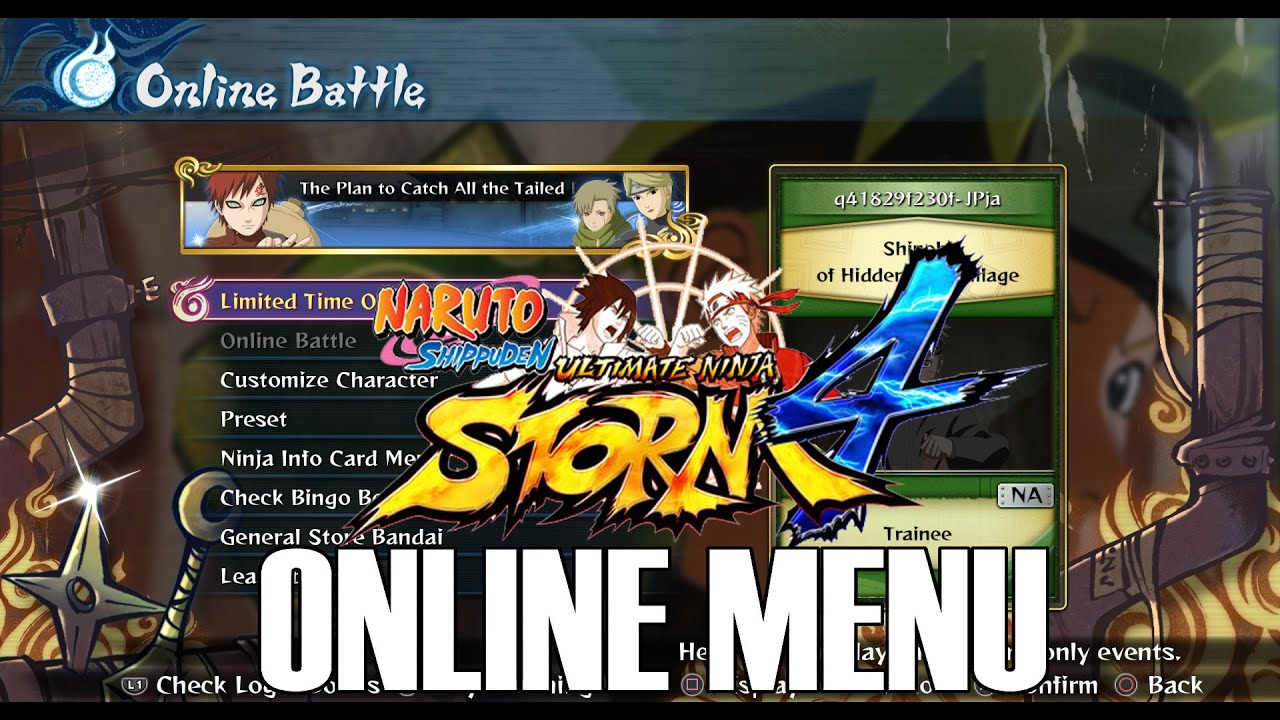 Naruto Shippuden Ultimate Ninja Storm 4 News: Online Battle Menu - YouTube