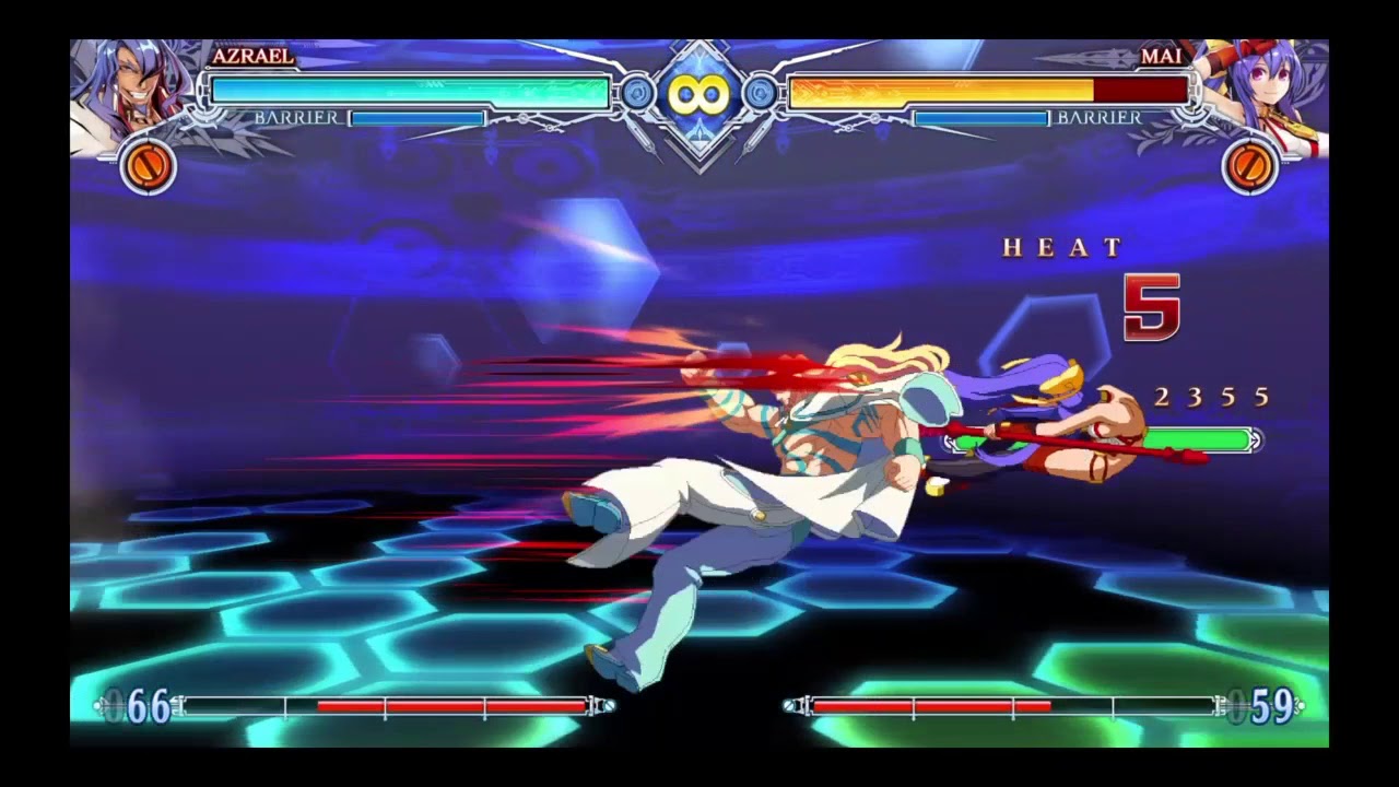 BBCF2 Azrael Midscreen Combos - YouTube