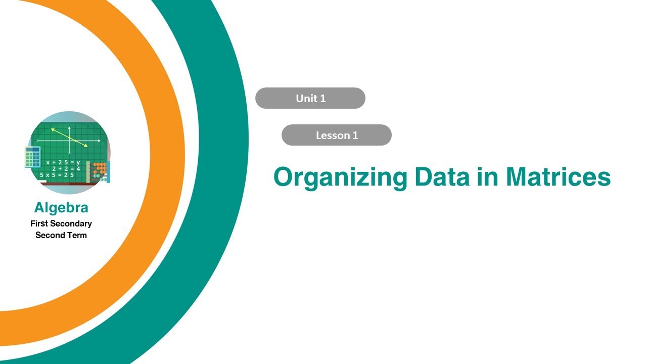 Algebra - Unit 1 - Lesson 1 - Organizing data in Matrices - YouTube