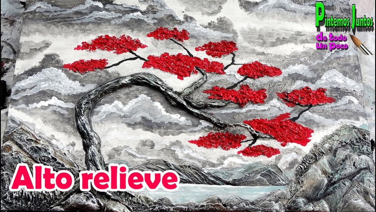 Paisaje oriental en alto relieve con yeso - YouTube