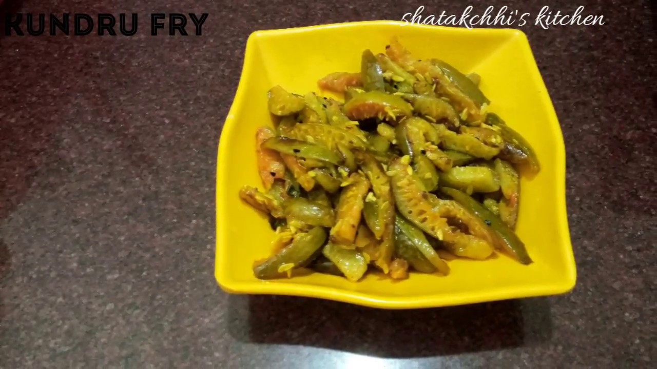 Tindora Fry Recipe | Kundru Fry | Tendli Fry | kovakkai Fry ...