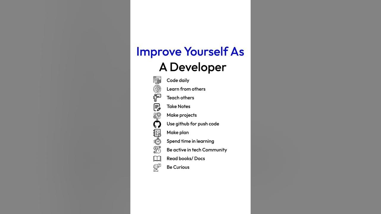 Improve Yourself As A Developer Fullstackdeveloper Youtube