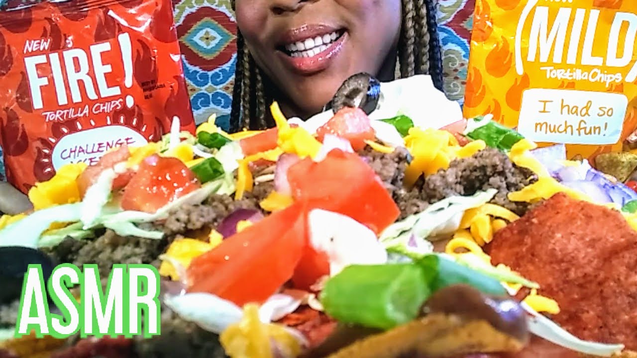 ASMR🌮TACO BELL LOADED NACHOS MUKBANG 먹방 *BURPS😉* MESSY EATING | NENE'S ...