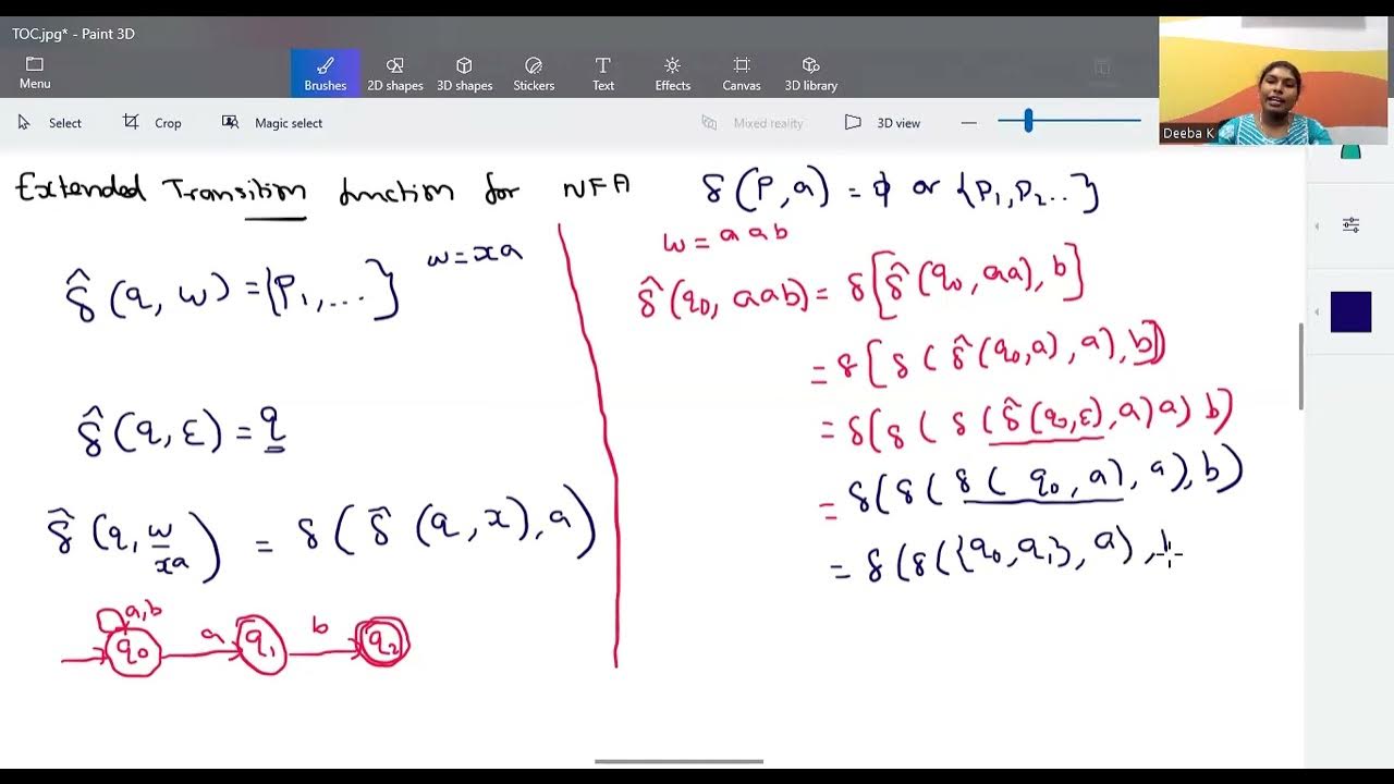 NFA-Expended Transition Function and Language Acceptance - YouTube