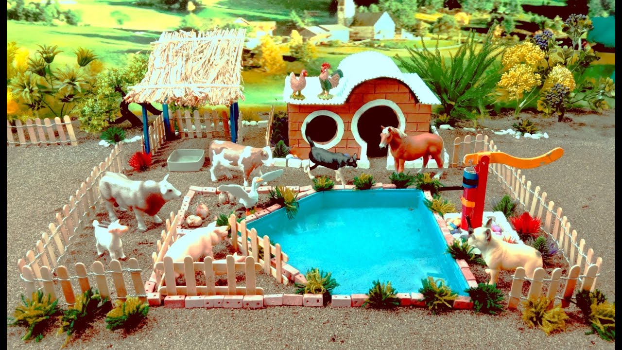 DIY Mini Farm Diorama with a Tiny House For Cow, Pig and Cat | Supply ...