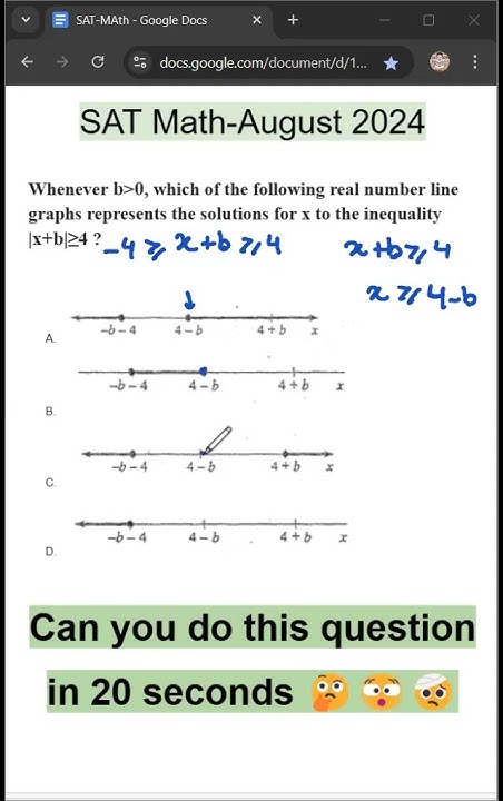 SAT Math | August 2024 | #Absolute #values | 20 sec solution #desmos # ...