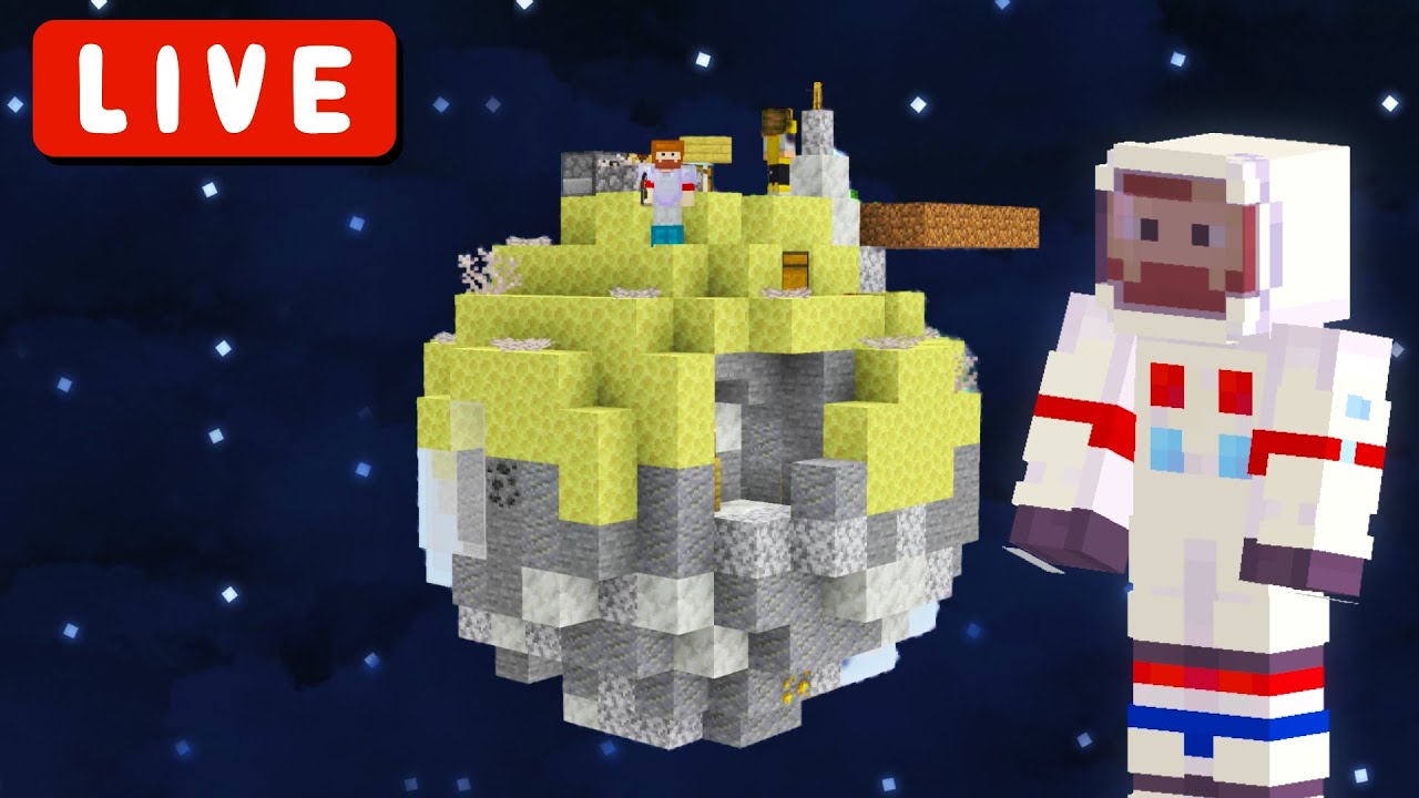 LIVE Op De Maan In Minecraft! (Contentveen Skyblock) - YouTube
