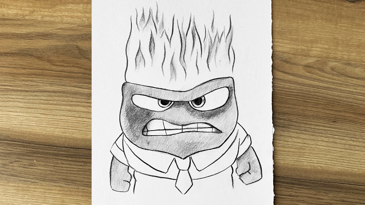 How to draw Anger from Inside Out || Step by step drawing tutorial ...
