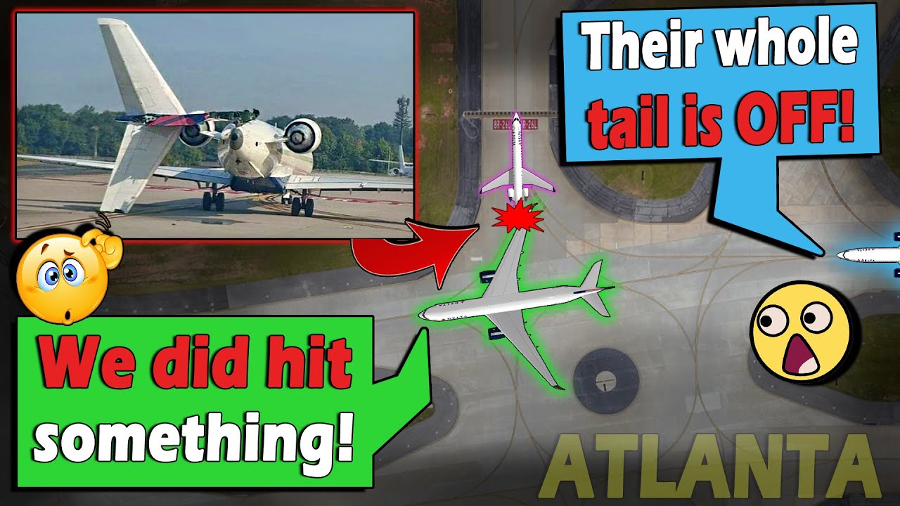 Delta PLANES COLLIDE at Atlanta | "The whole tail is off!" - YouTube