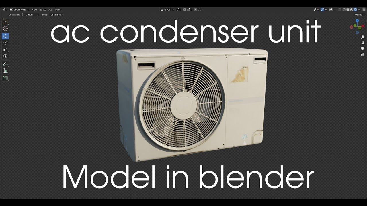 model ac condenser unit in blender - full video - YouTube