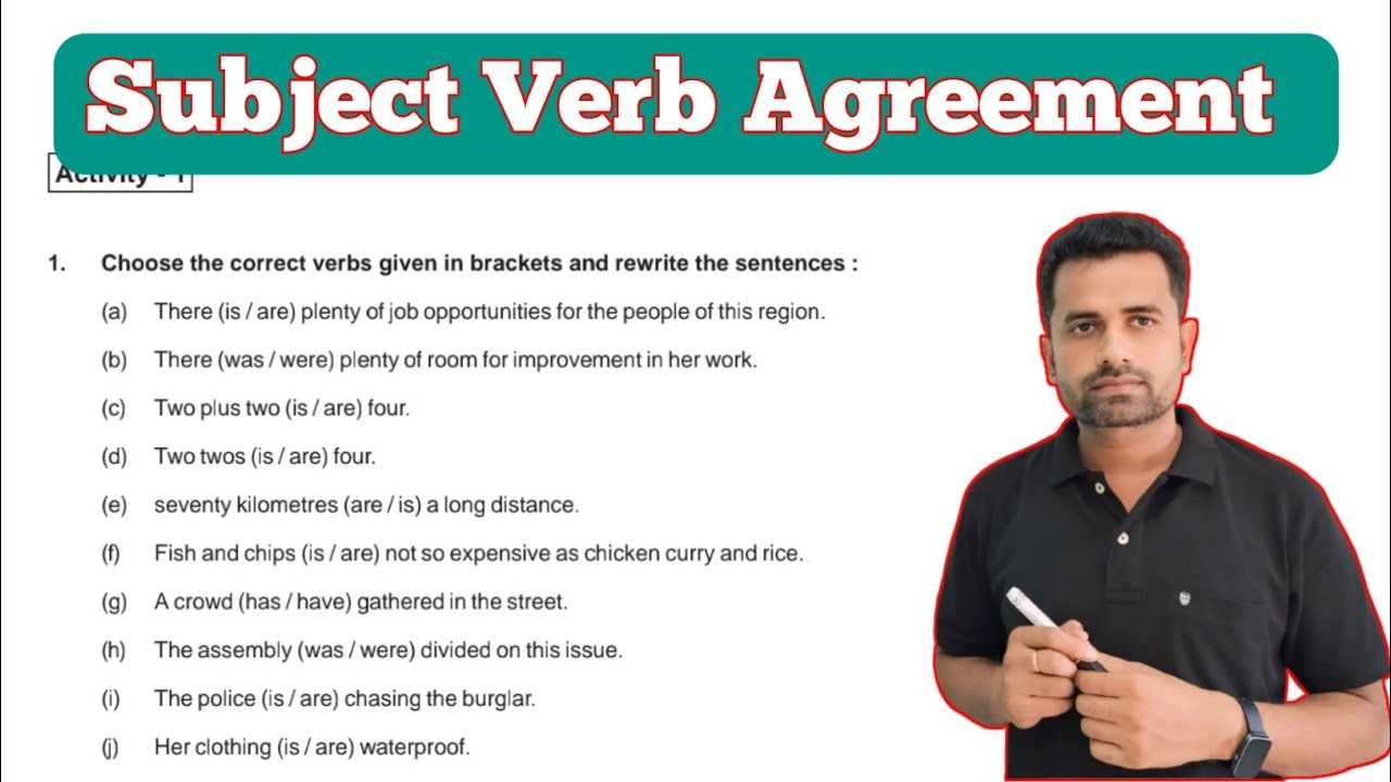 10th Subject Verb agreement /singular subject singular verb/ With ...