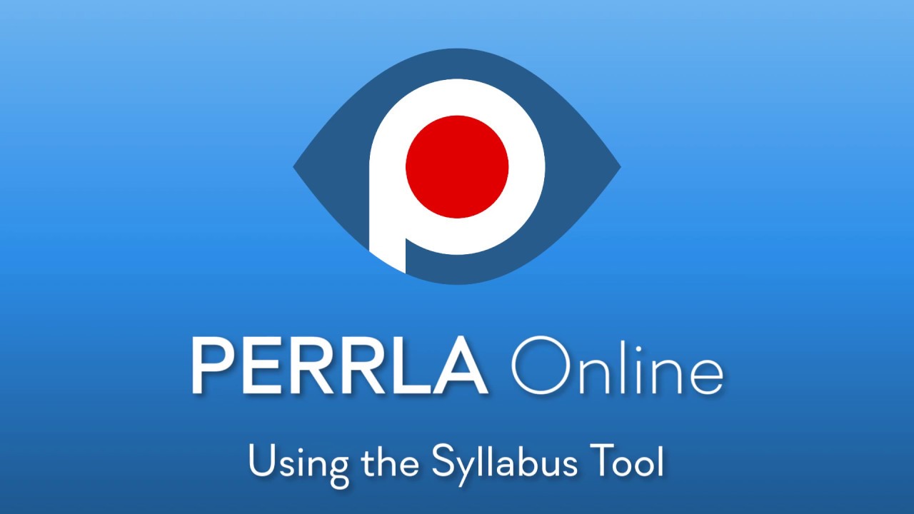 PERRLA Online: Syllabus Tool Overview - YouTube