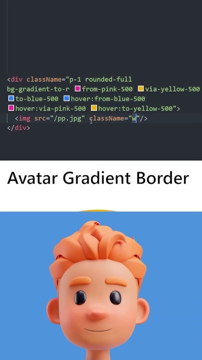 Create Avatar with Gradient Border Using Tailwind #code #coding #tutorial #webdevelopment #web # ...