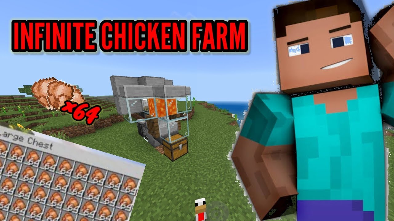 Infinite Chicken 🐓 Farm In Minecract 1.19 (PE, Bedrock, Java, Xbox ...