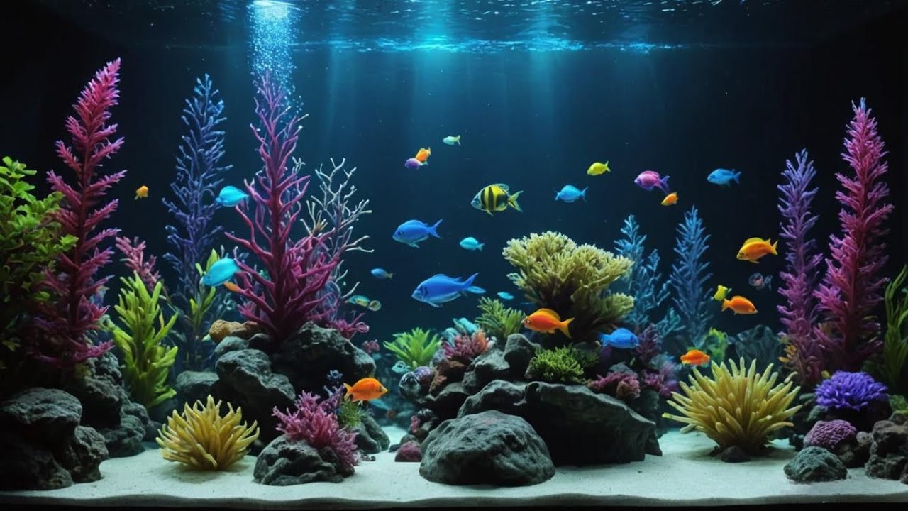Tropical Fish Tank ASMR 🎶 | Calming Bubbles & Music for Sleep, Study ...
