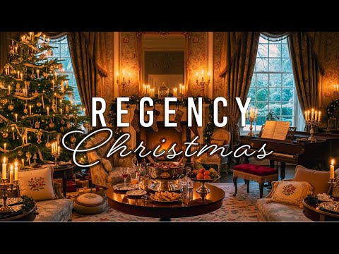 Regency Christmas Ambience | Candlelit Fireplace & Snowy Windows - YouTube