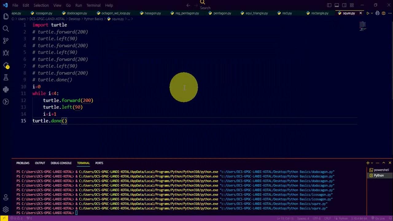 Lecture-31| How to draw object in python using turtle library - YouTube