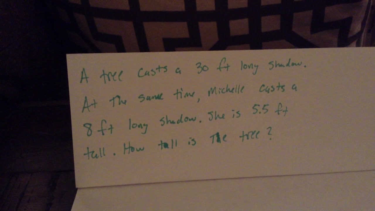 Solving an indirect measurement word problem - YouTube