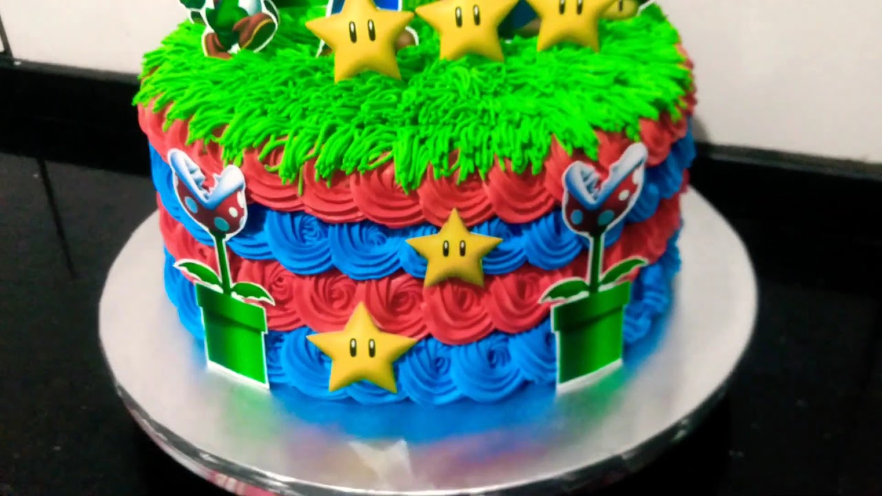 Bolo super Mario Bros chantilly - YouTube