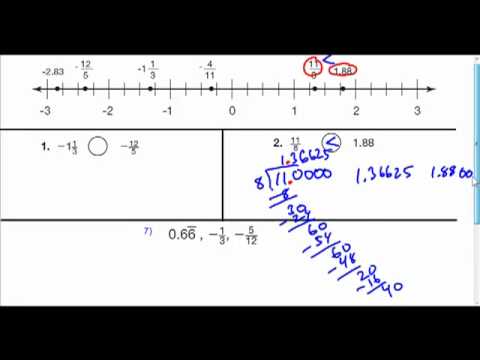 8-5 Rational Numbers on a Number Line - YouTube