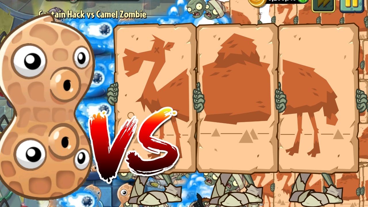 Plants vs Zombies 2 Epic Hack : Peanut Primal Fire Pea vs Camel Zombies ...