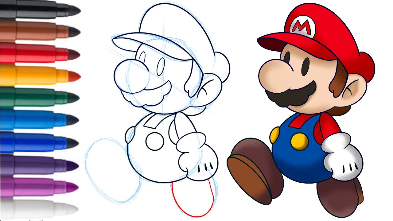 Comment apprendre à dessiner PAPER MARIO étape par étape facilement ...