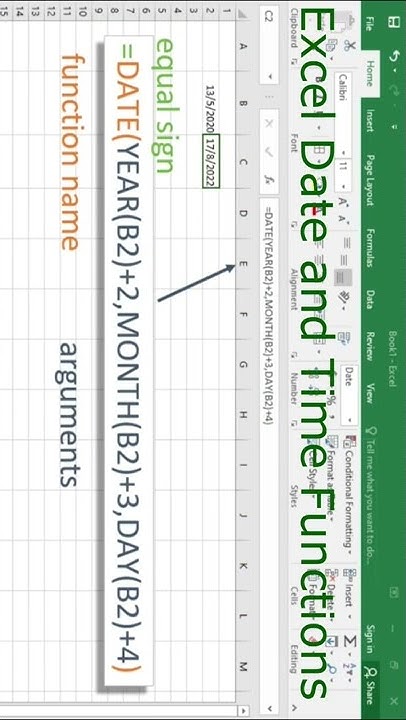 Excel Date and Time Functions - YouTube