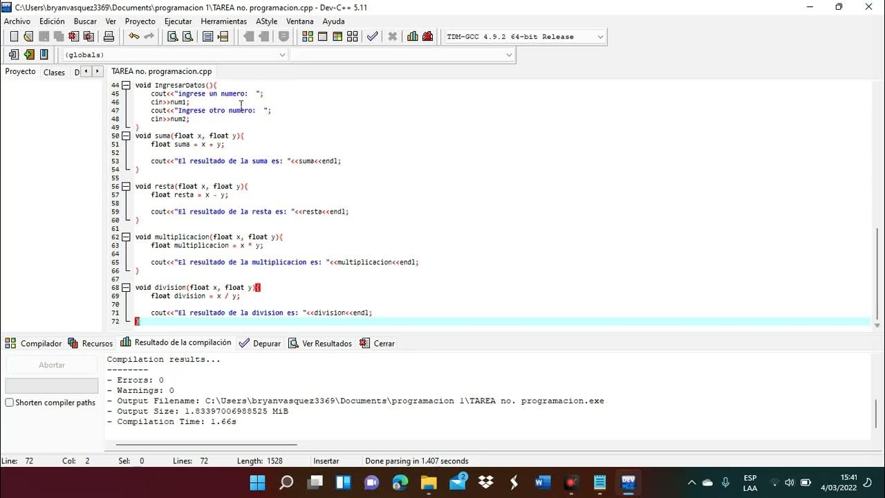 OPERACIONES ARITMETICAS EN C++ - YouTube