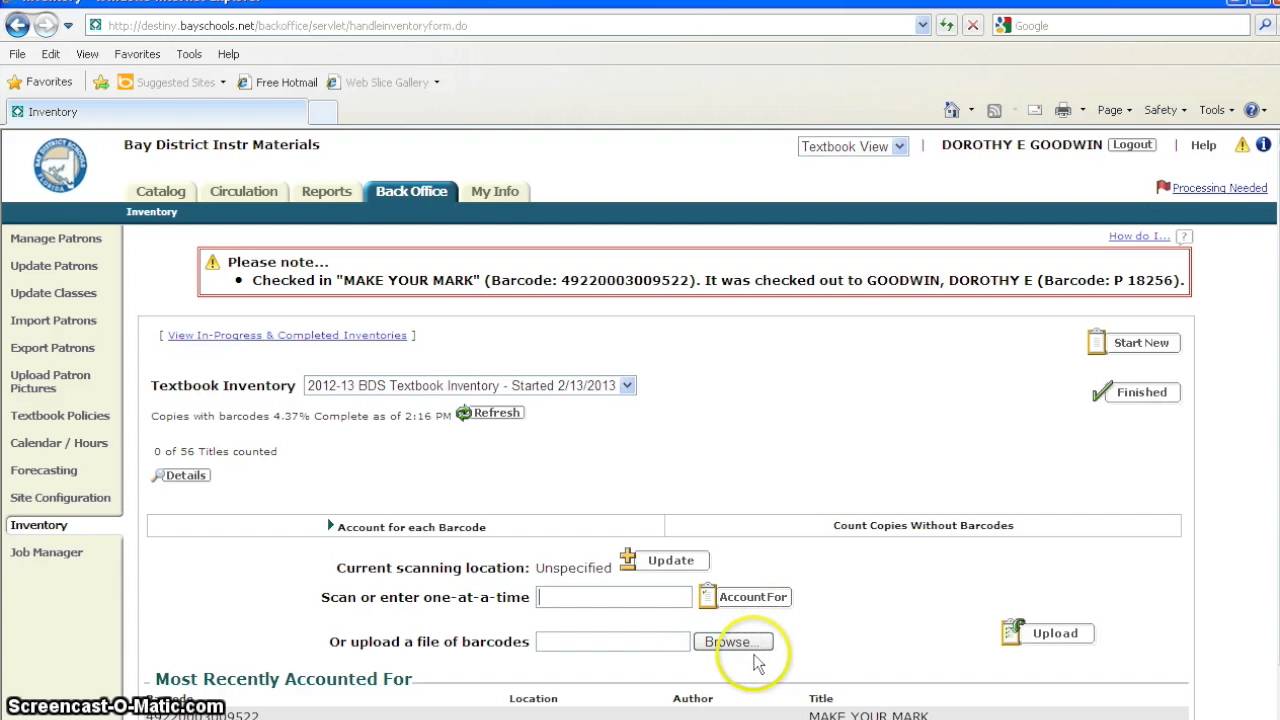 DESTINY - TEXTBOOK INVENTORY - YouTube