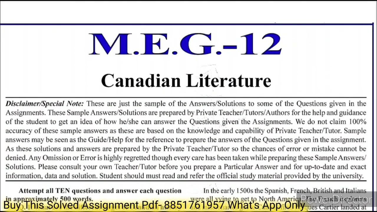 MEG 12 Solved Assignment 2023-24 | MEG 12 Solved Assignment 2024 PDF | MEG 12 Canadian ...