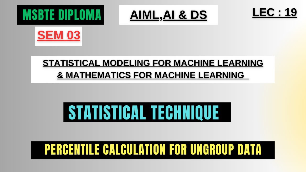 MSBTE Diploma | Percentile Calculation for Ungroup Data | Statistical ...