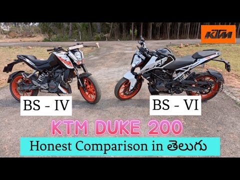 Comparison of KTM DUKE 200 BS - IV &. BS - VI in తెలుగు.. - YouTube