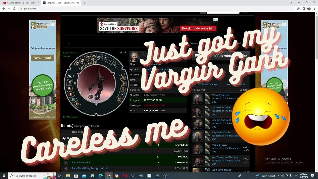 EVE ONLINE - Got my Vargur Ganked - YouTube