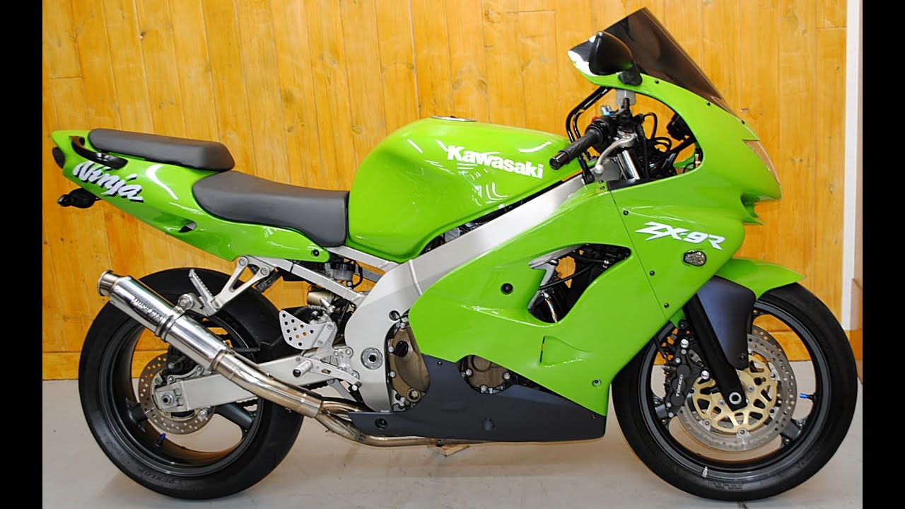 Kawasaki ZX-9R(1998) exhaust sound with Trick Star full exhaust muffler ...