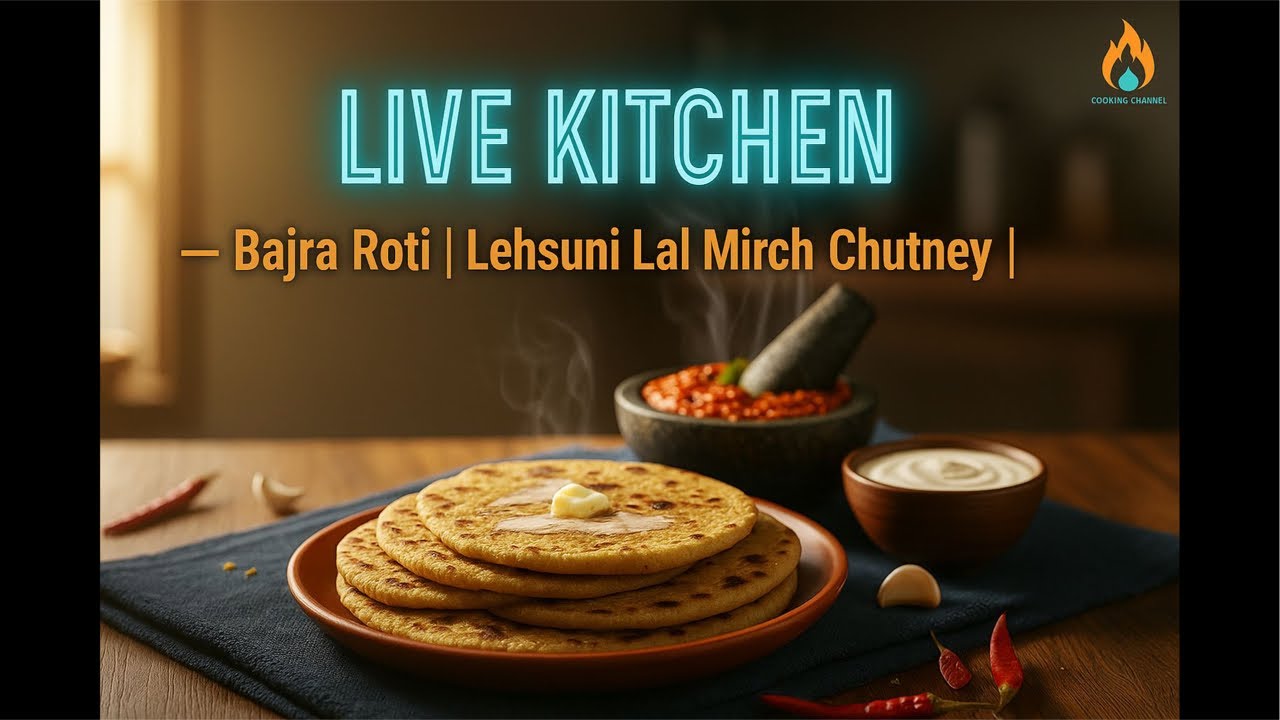 🔥 LIVE KITCHEN: Bajra Roti & Lehsuni Lal Mirch Chutney | Desi Winter ...