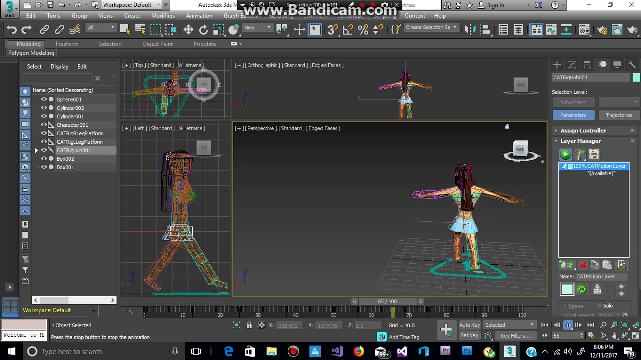 Autodesk 3DS MAX - Female_Character Model Animation CATRIG - YouTube
