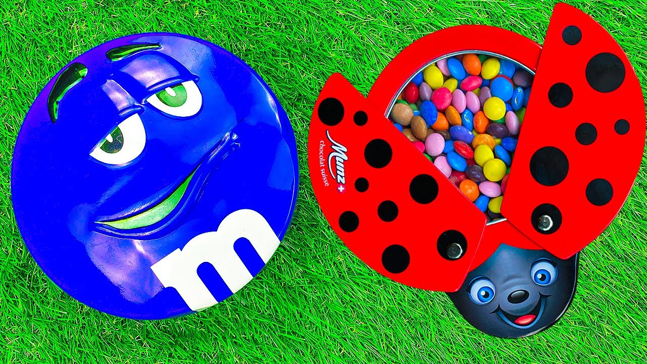 3 Minutes Satisfying Video with Color MMs Box Full of Rainbow Beads ...