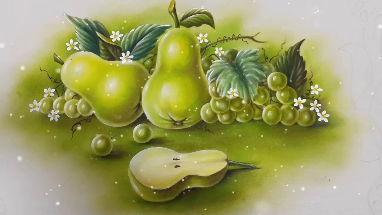 PINTURA EN TELA COMO PINTAR PERAS - YouTube