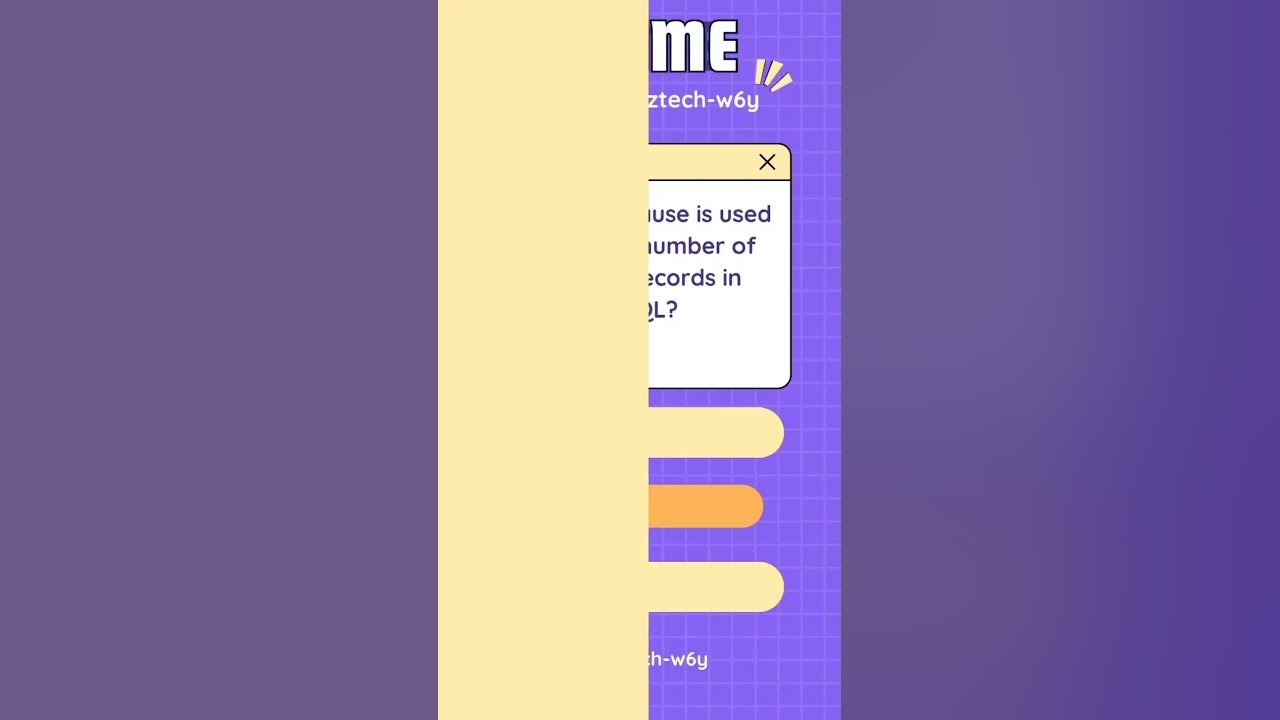#sql#sql clause#quiz#quiztech-w6y - YouTube