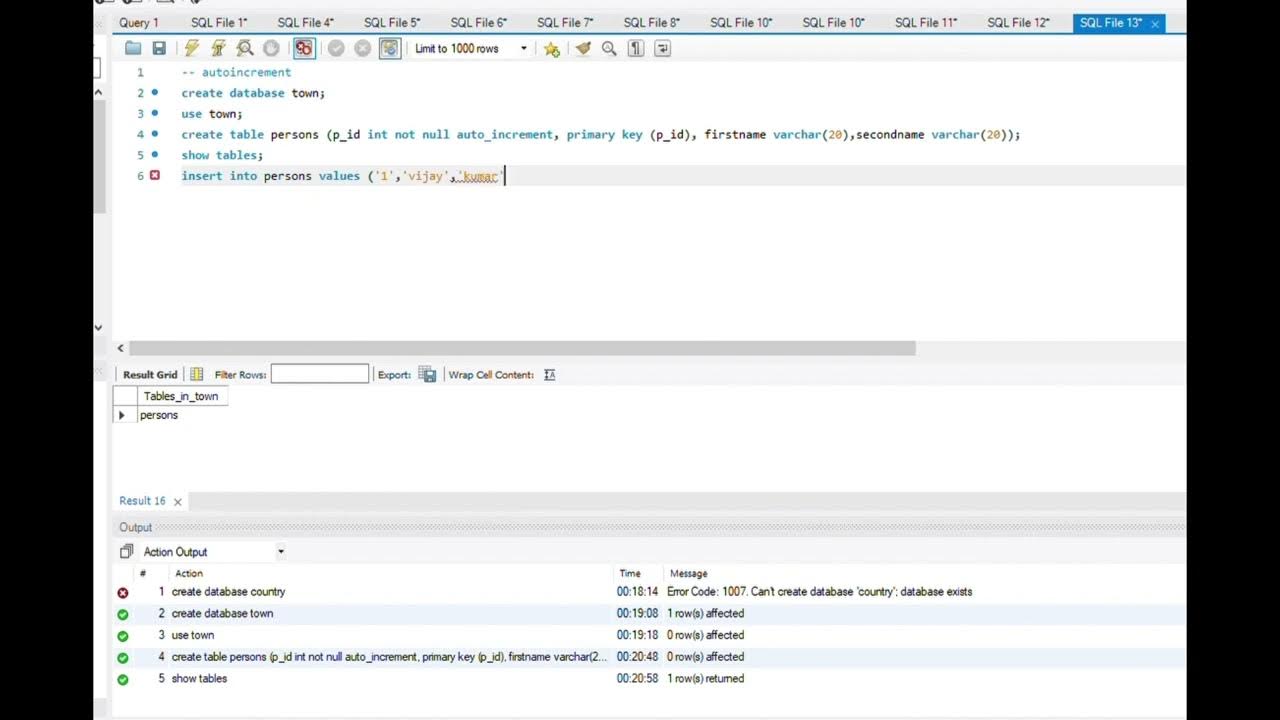 #table using autoincrement in MySQL. - YouTube
