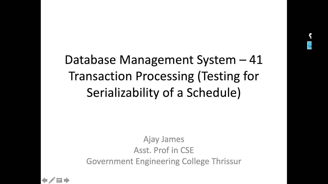 Database Management System – 41(Transaction Processing (Testing for ...